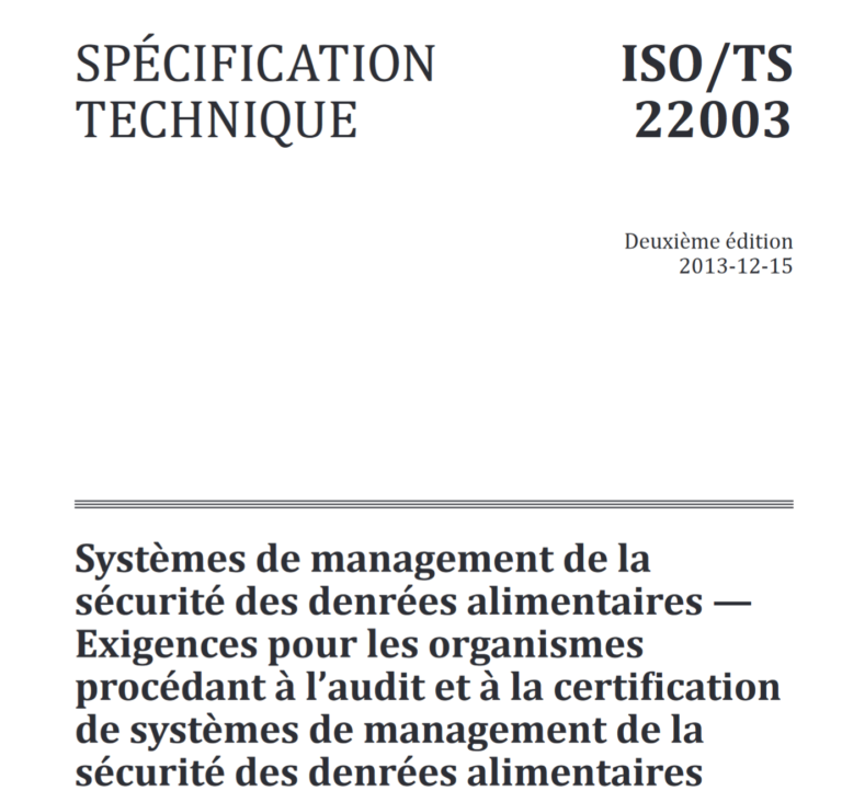 Bientôt de nouvelles normes ISO 22003 - Expert